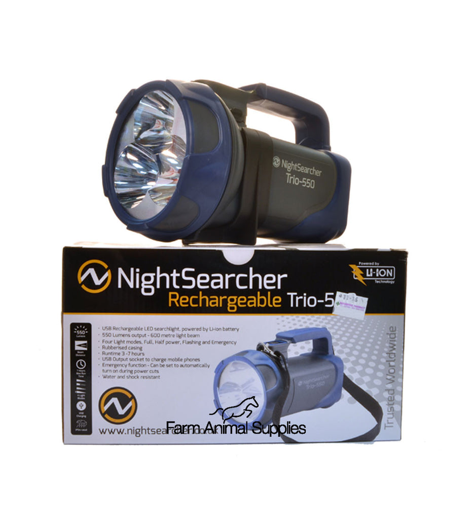 Nightsearcher Trio LED Handlamp Torch Rechargeable Handlamp | Torch ...